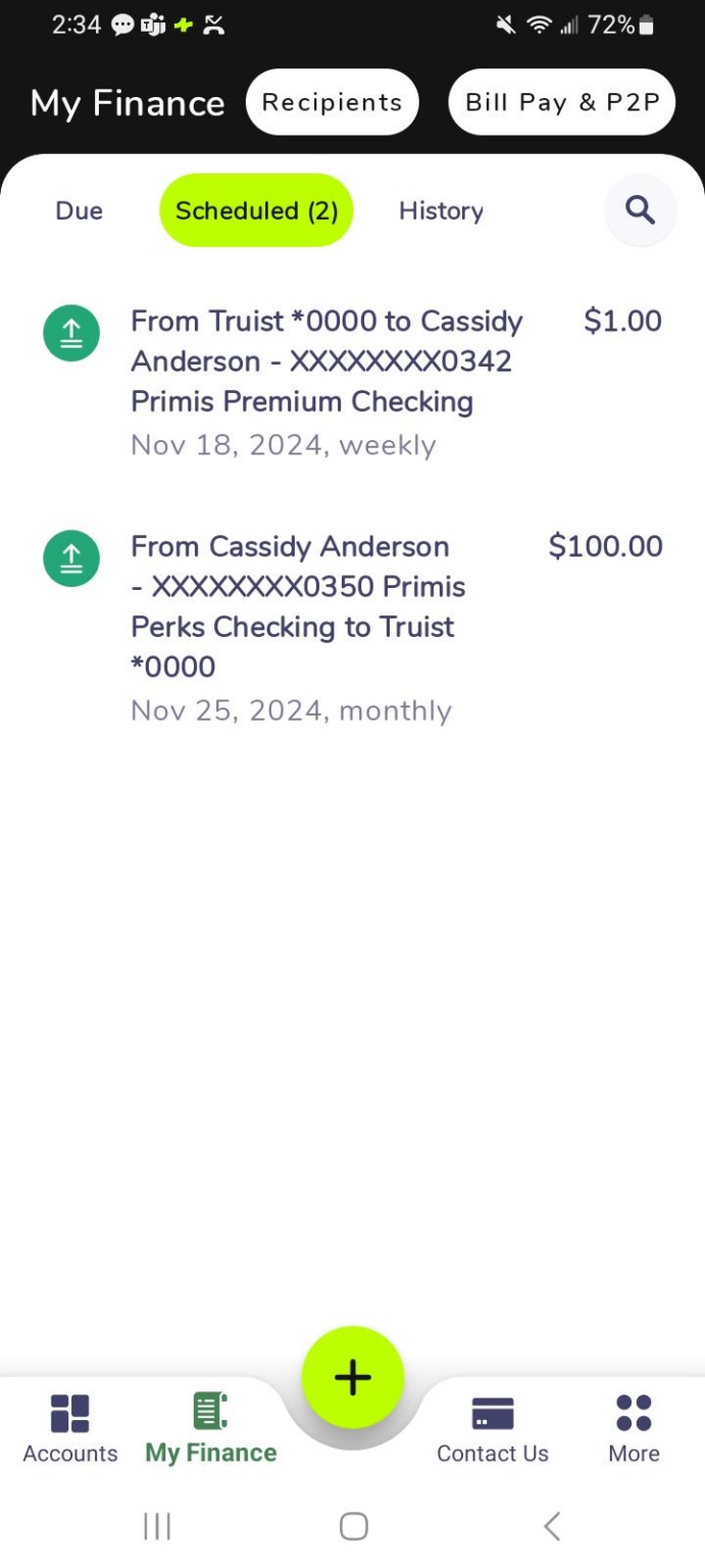 Guide to Viewing External Transfers on the New Platform - Primis Bank
